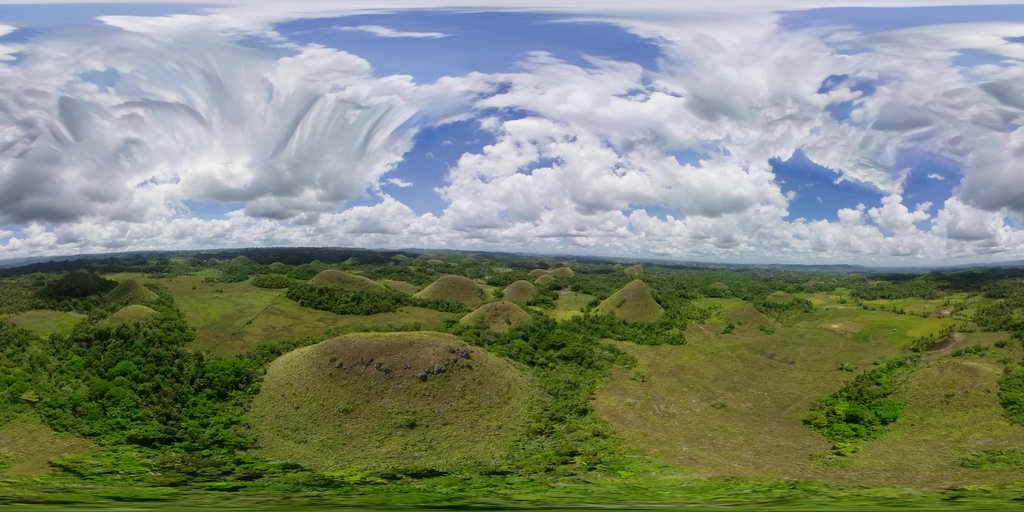 Chocolate hills.Bohol Philippines. 360-Degree view. 8k Video. 360º ...