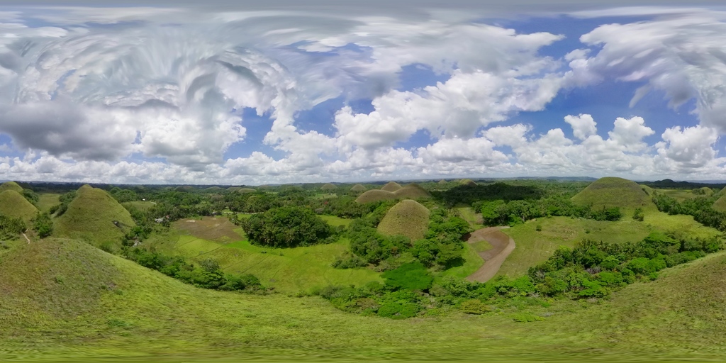 Chocolate hills.Bohol Philippines. 360-Degree view. 8k Video. 360º ...