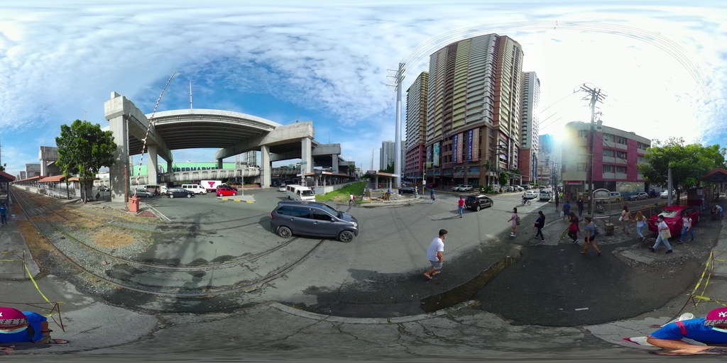 Traffic on the streets of Manila. Philippines. 360-Degree view 360º ...