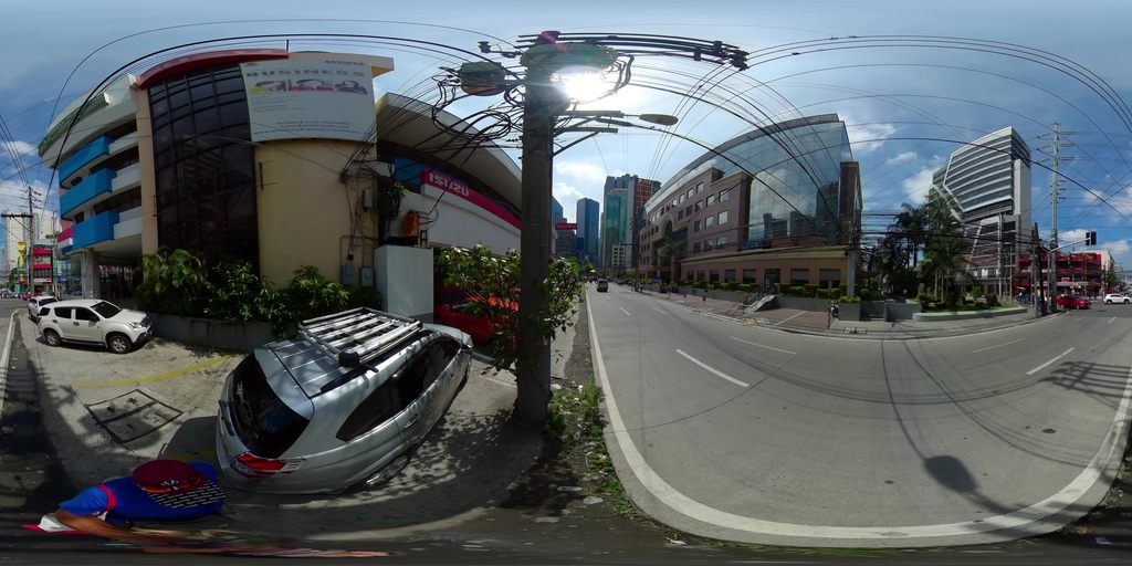 Manila, the capital of the Philippines with skyscrapers. 8k Video. 360º ...