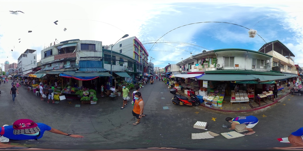 Public Market on the streets of Manila. Philippines 360-Degree view ...