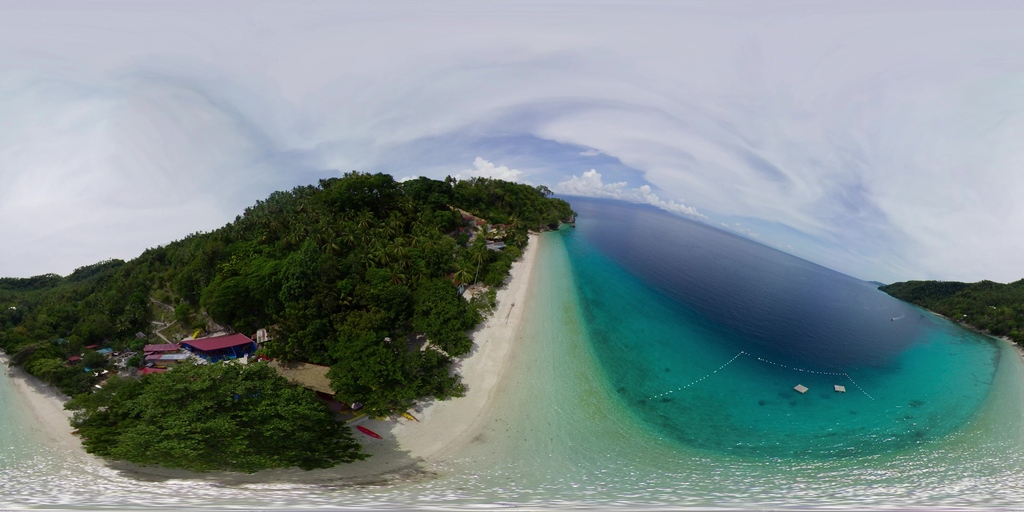 Tropical island of Samal with beach. Philippines, Mindanao 360º Video ...