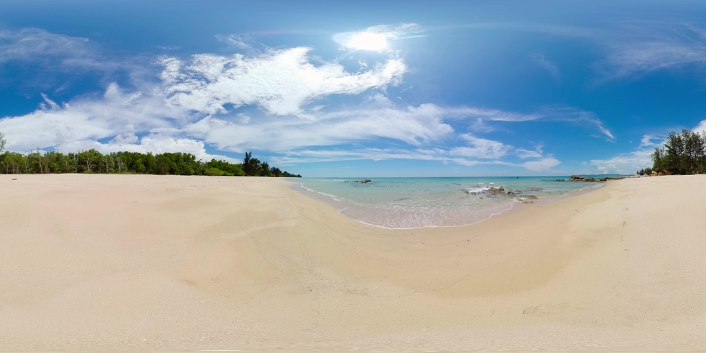 Sandy beach and blue ocean. 8k video. 360º Video | 360Cities