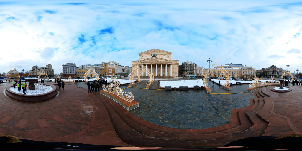 Bolshoi Theatre is a historic opera house in Moscow in winter, Russia ...